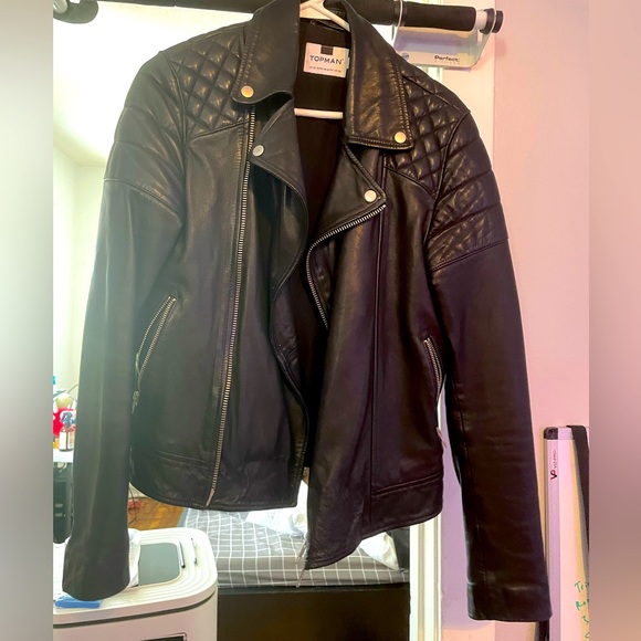 Topman | Jackets & Coats | Topman Leather Biker Jacket | Poshmark